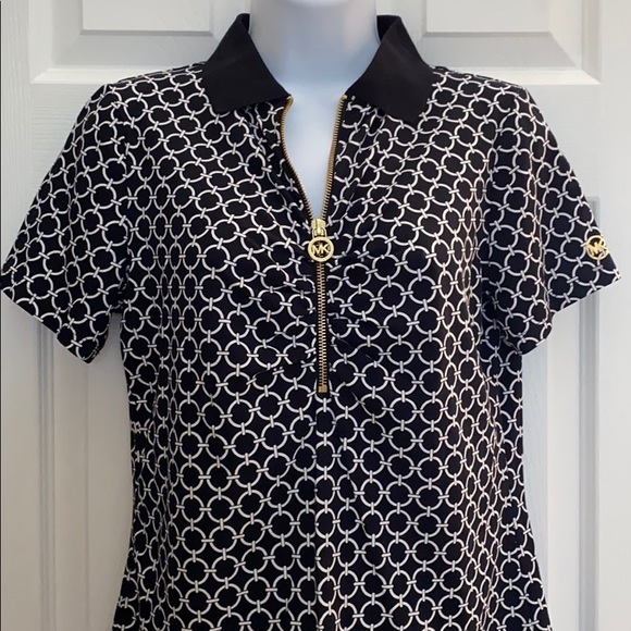 Michael Kors | Tops | New Michael Kors Ruched Womens Polo Mk Logo ...